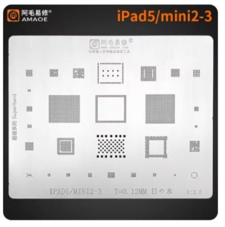 Amaoe BGA Reballing Stencil For IPAD 5 mini 2-3 CPU Nand Power RAM Aud ...